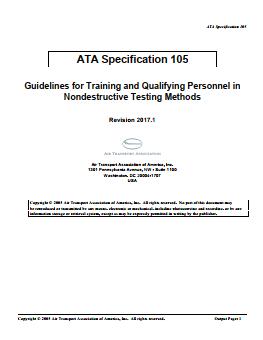 ATA Spec 105-2017 Guidelines for Training and Qualifying Personn - $160 ...
